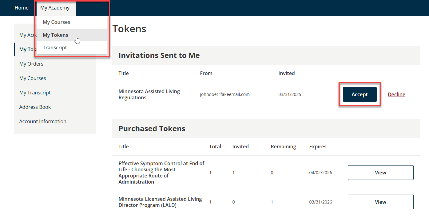 Redeeming and Using Tokens